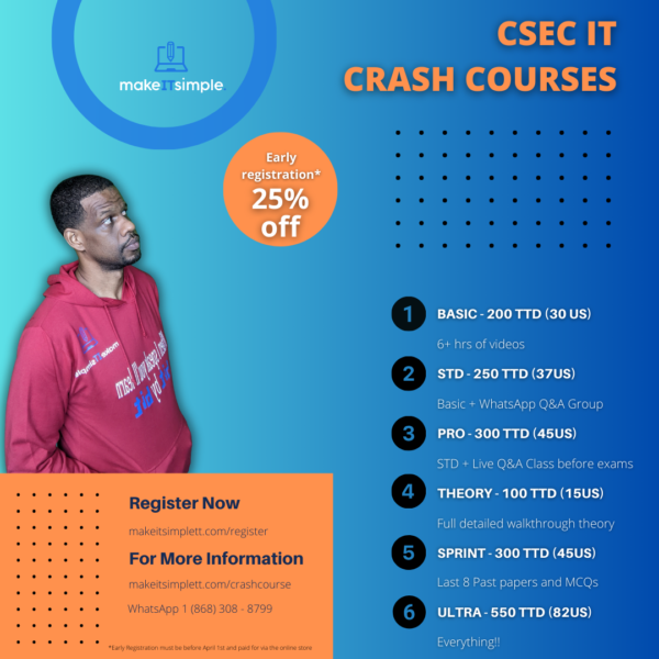 CSEC IT Crash Course – makeITsimpleTT Online Store