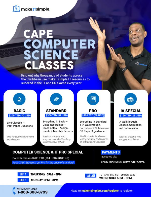 Cape Computer Science Unit 1 2023 – makeITsimpleTT Online Store