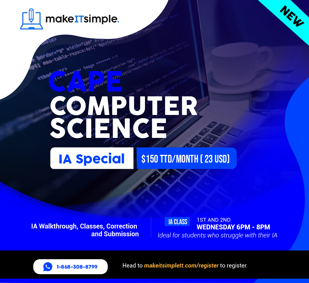 Cape Computer Science Unit 2 2023 – makeITsimpleTT Online Store